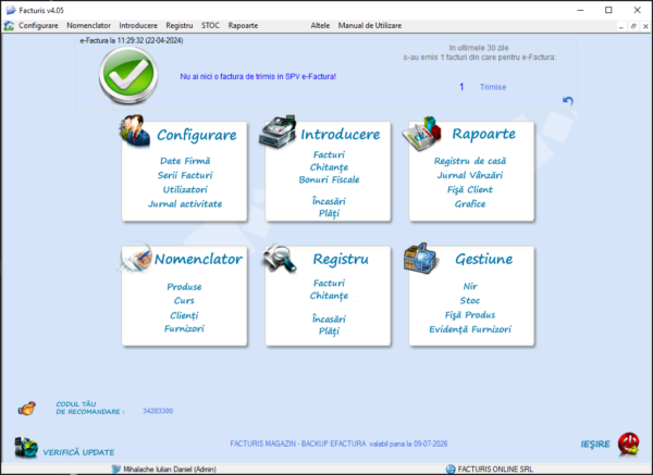 Dashboard e-Factura | Facturis.ro